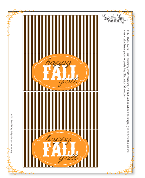 Free Fall PRINTABLE:: Happy Fall Y'all - Love The Day