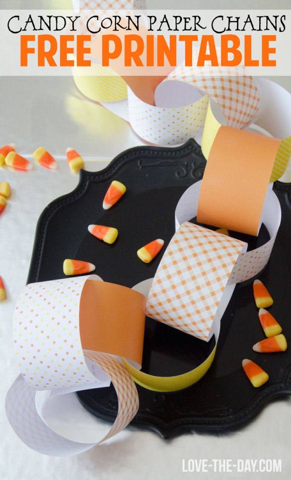 FREE Candy Corn Paper Chain by Love The Day