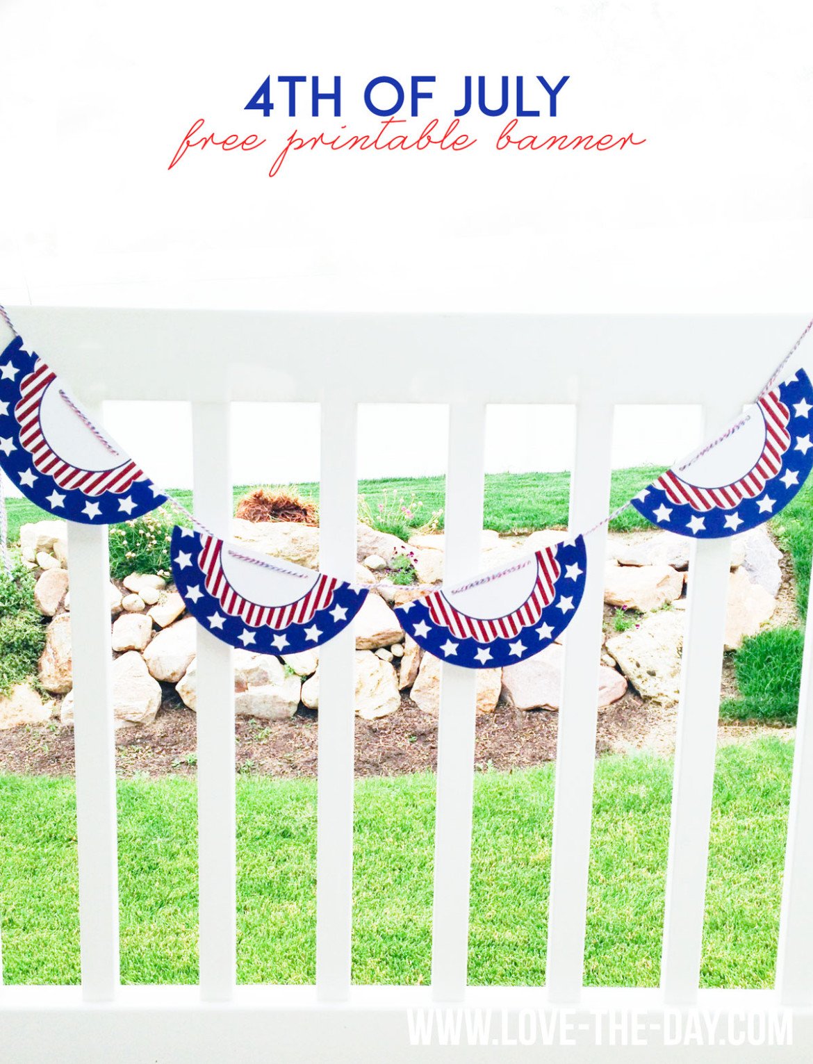Free Printable 4th of July Bunting by Lindi Haws of Love The Day