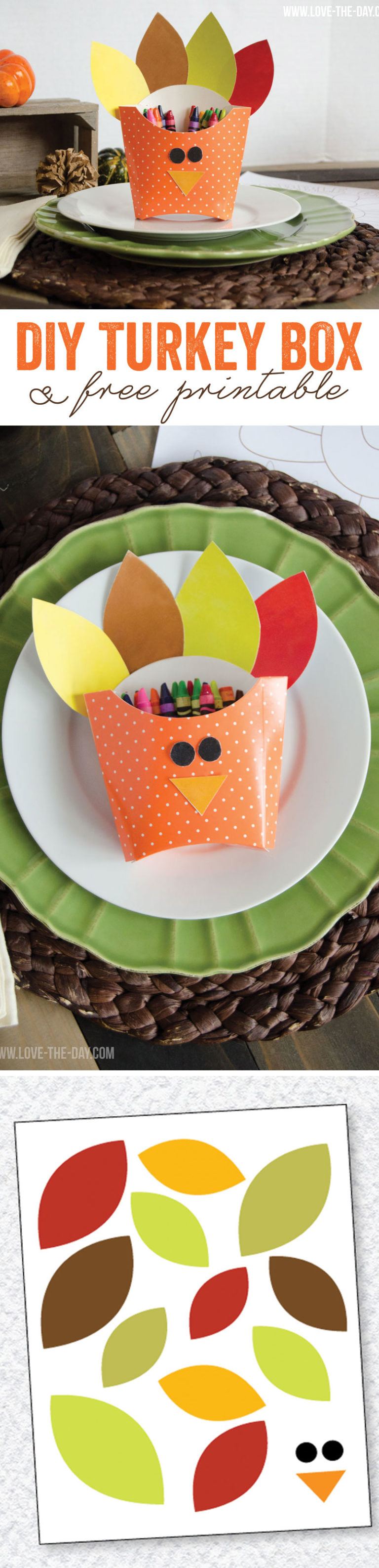 Thanksgiving Crafts for Kids:: DIY Turkey Boxes