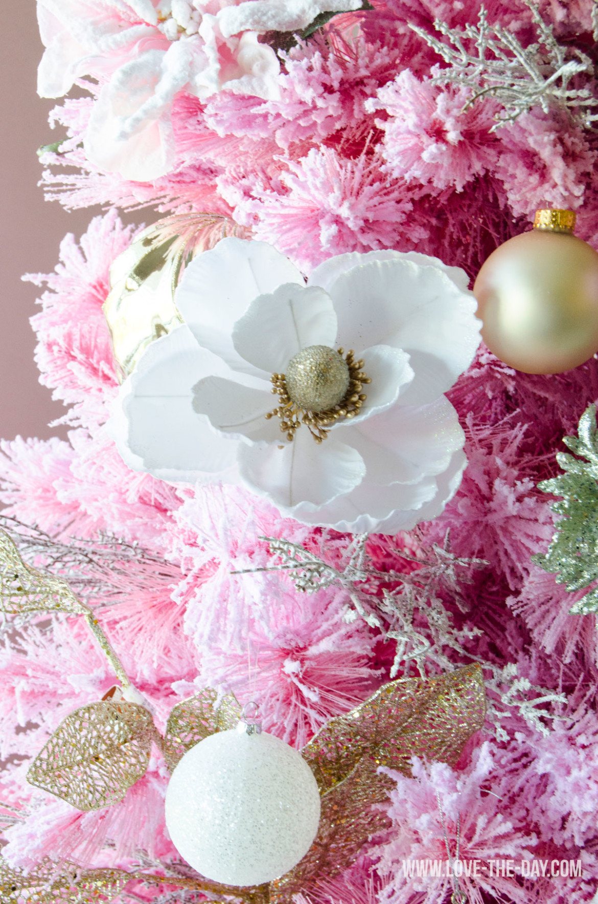 Pink & Gold Christmas Tree - Love The Day