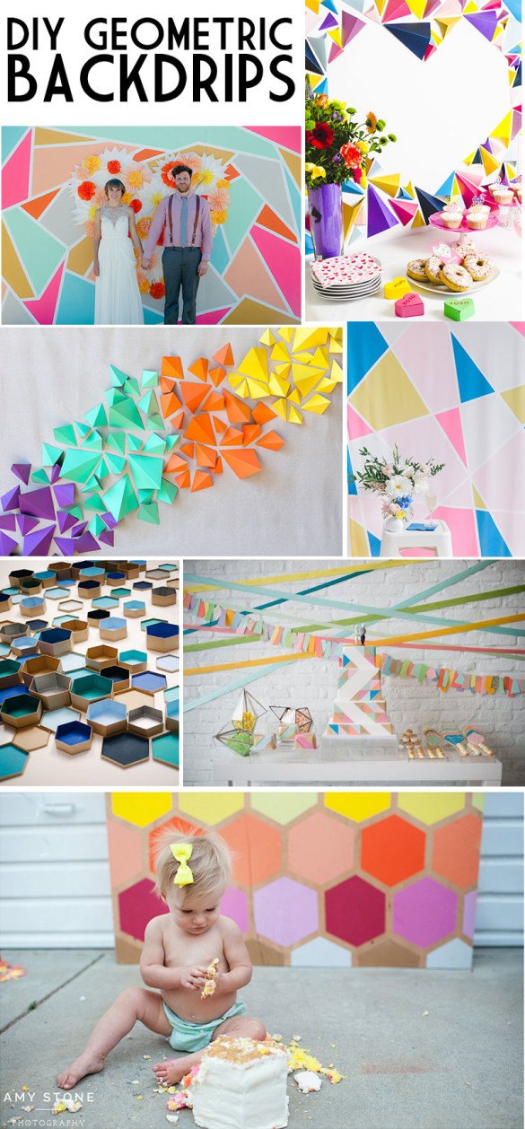 DIY Geometric Backdrop Ideas on Love The Day