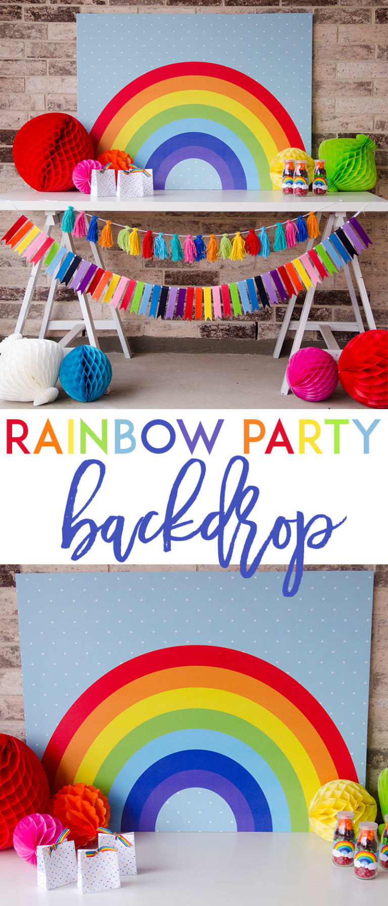 FREE Printable Rainbow Backdrop by Lindi Haws of Love The Day