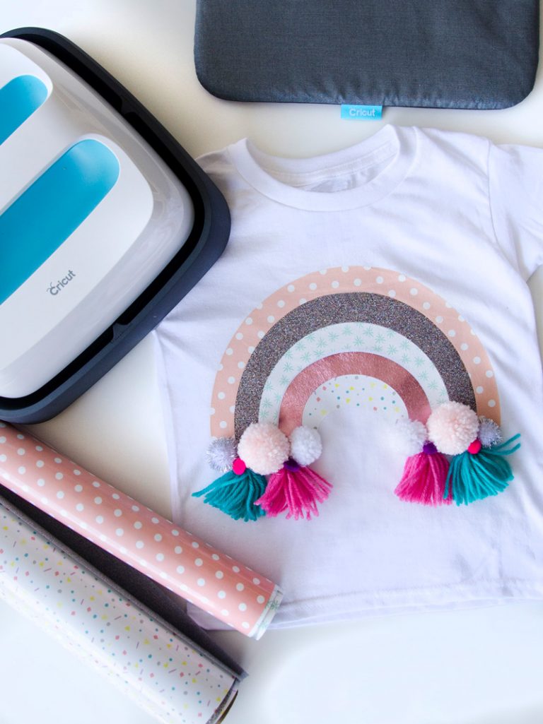 DIY RAINBOW T SHIRT WITH CRICUT PATTERNED IRON ON Love The Day diy-rainbow-t-shirt-with-cricut-patterned-iron-on-love-the-day