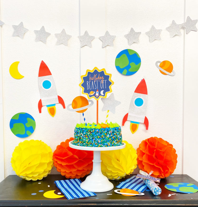 DIY Space Party Decorations with Cricut by Lindi Haws of Love The Day